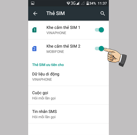 Cài đặt chế độ 2 SIM trên Freetel Musashi - Thegioididong.com
